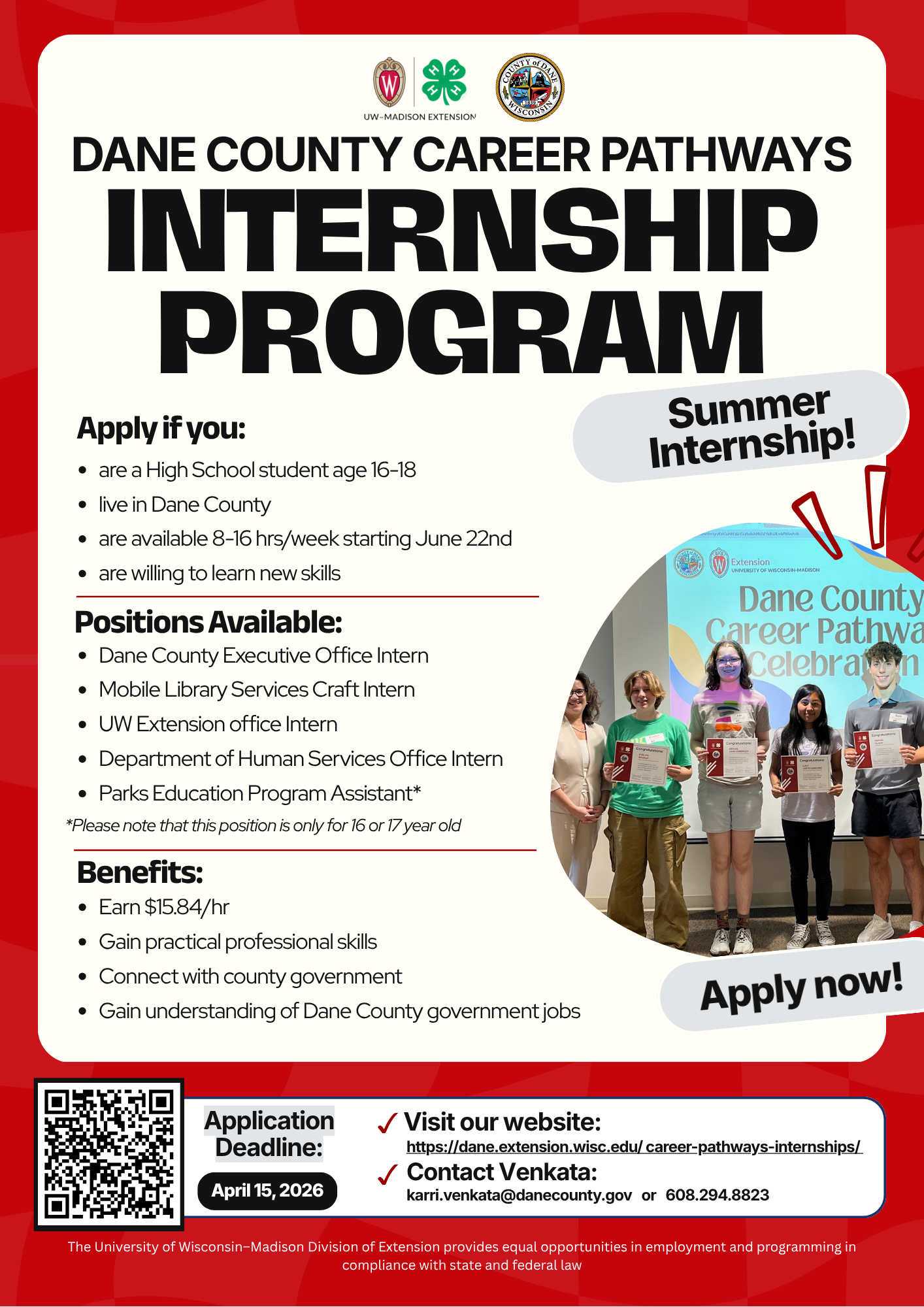 Career Pathways Internship Program – Extension Dane County